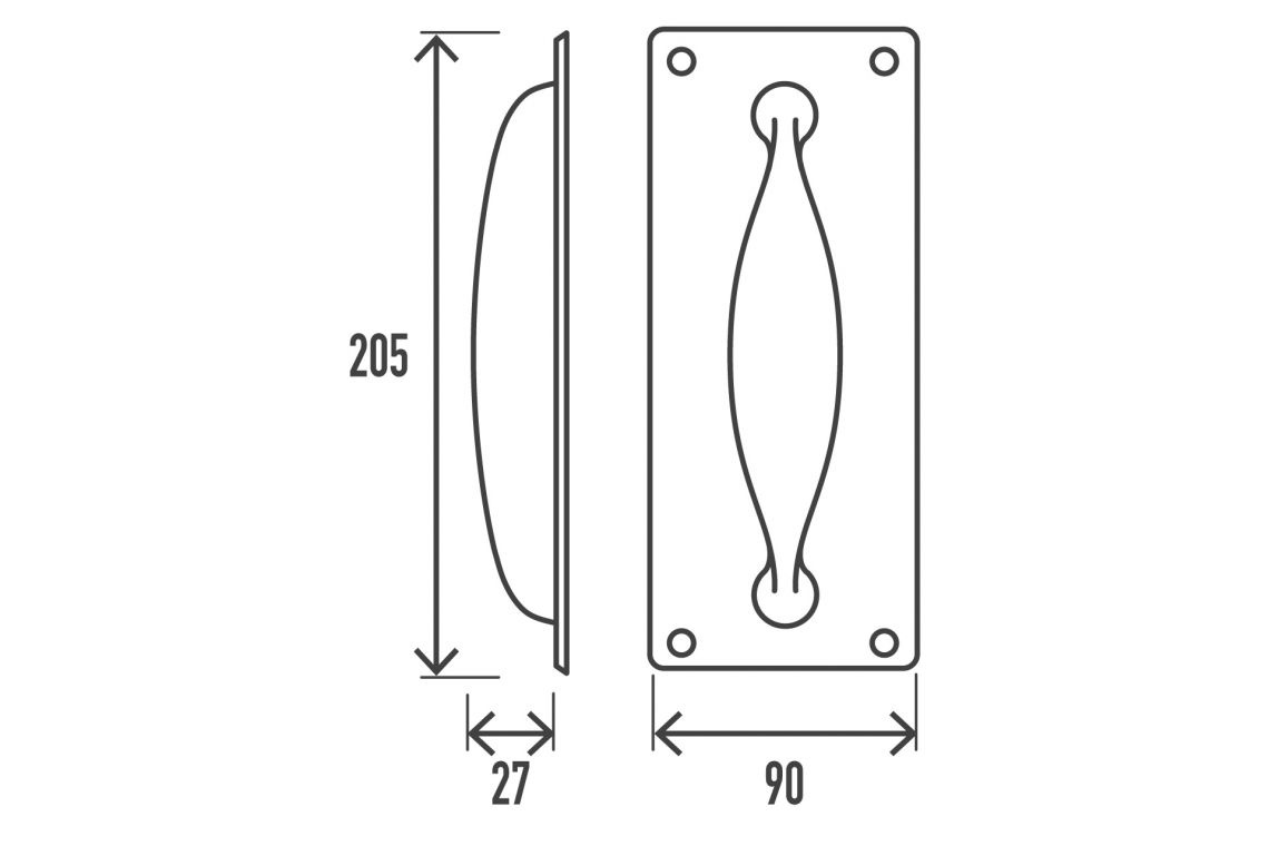 Handle back plate options - Safehinge EN